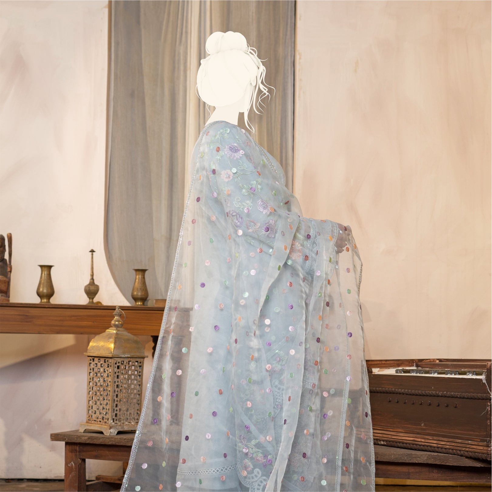 Geet Grey - 3pc Ready to wear Dress By Zariya Clothing